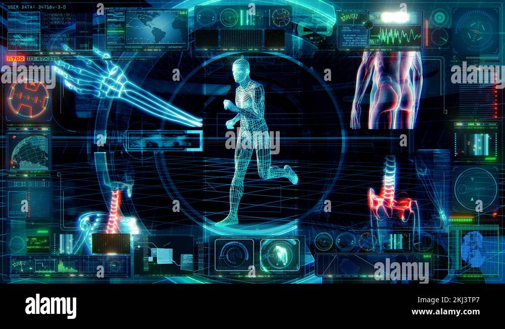 Human Medical Technology Interface Computer Data Digital Screen - LOOP ...