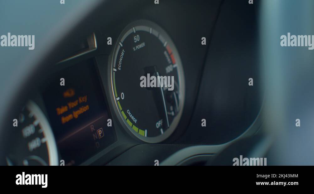Car dashboard during start engin. Starting electric car Dashboard Stock ...