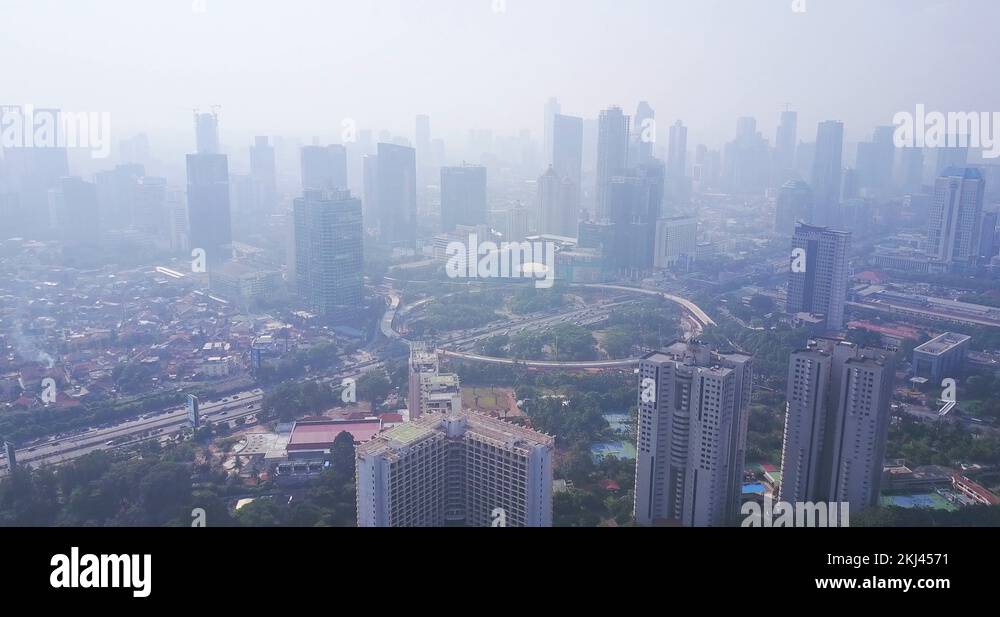 Semanggi bridge interchange with air pollution Stock Video Footage - Alamy