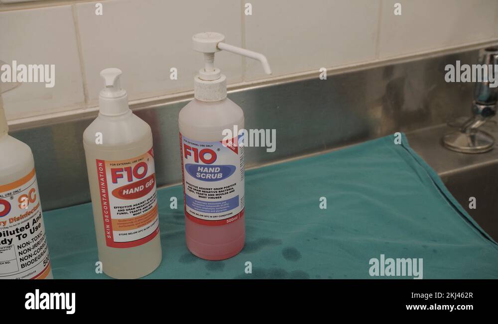 Proper hand washing technique, step 1: Applying of soap. Close up shot ...