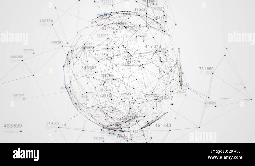 Abstract Grid Sphere Rotating in Digital Space with Multiple ...