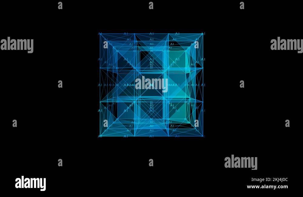 4K 3d box audio spectrum,ai cube in the Computing Core with Information ...