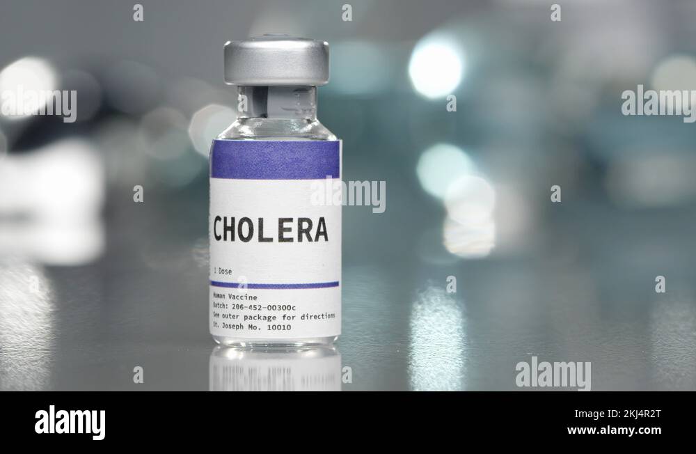 Cholera vaccine vial in medial lab with syringe Stock Video Footage - Alamy