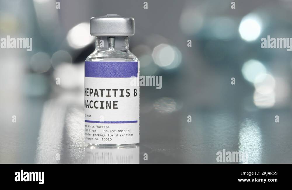 Hepatitis B vaccine vial in medical lab with syringe Stock Video ...