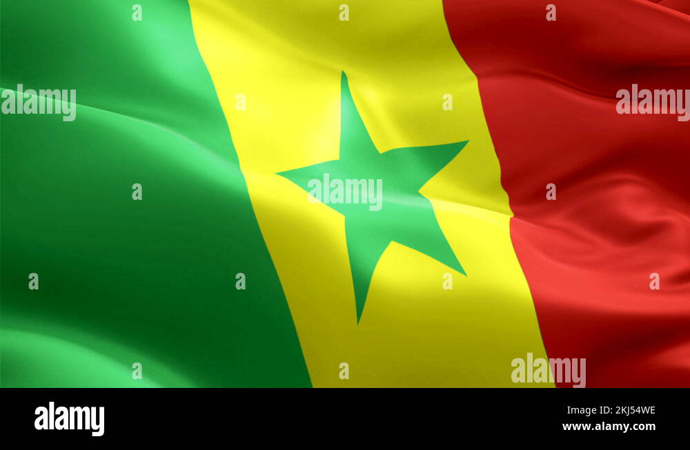 Senegal waving flag. National 3d Senegalese flag waving. Sign of ...