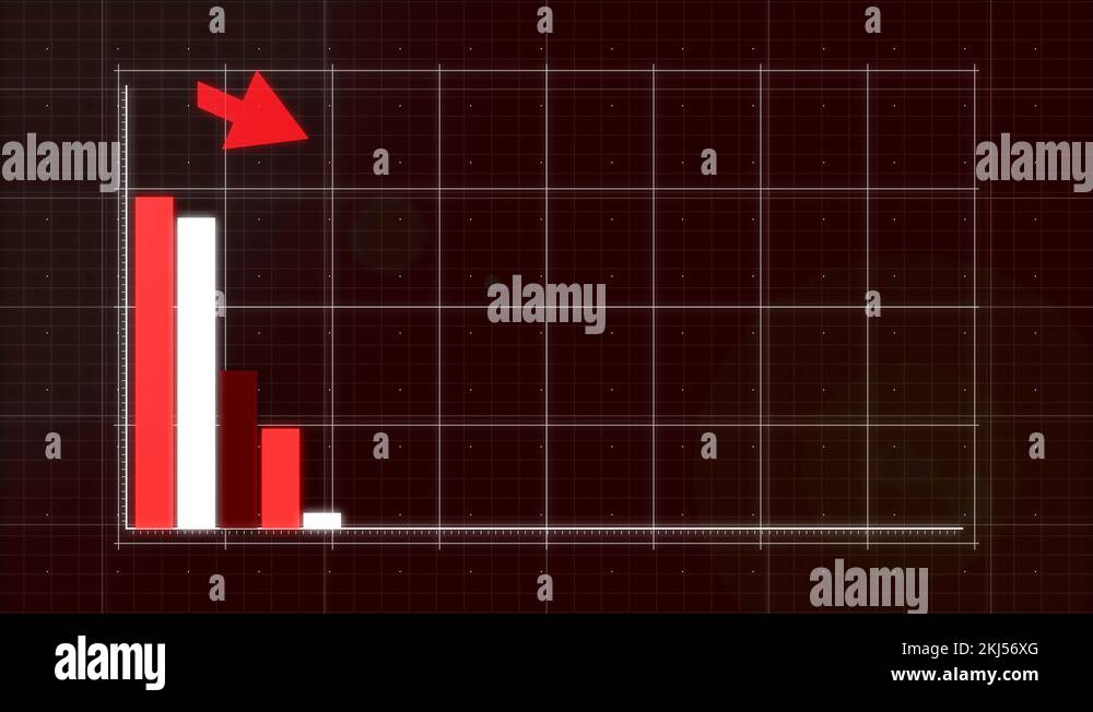 Declining arrow and chart animation on background Stock Video Footage ...