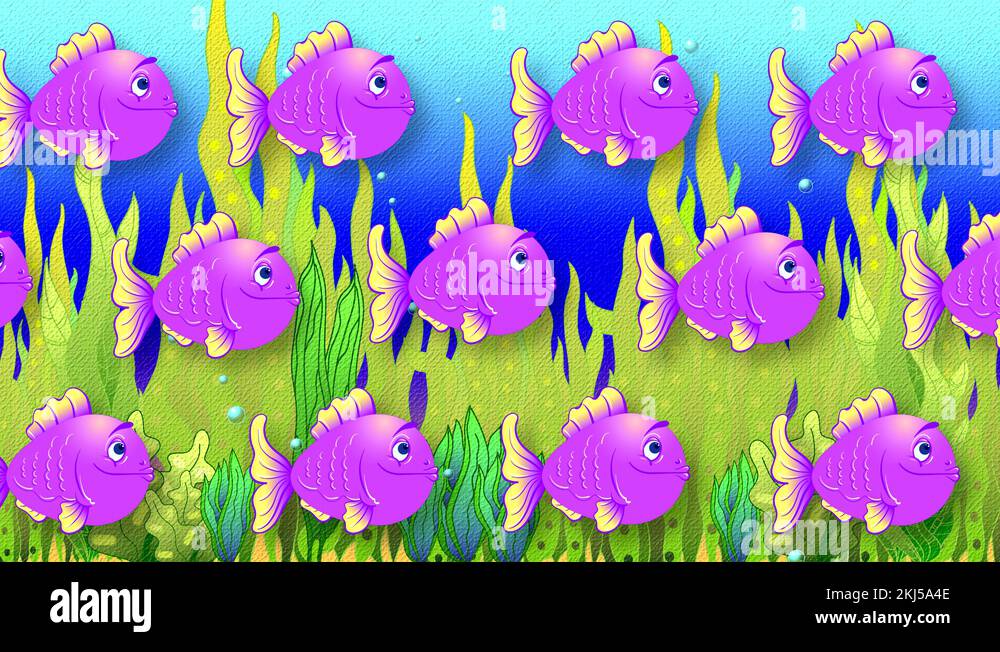 Abstract animated background with a drawn school of fish Stock Video ...