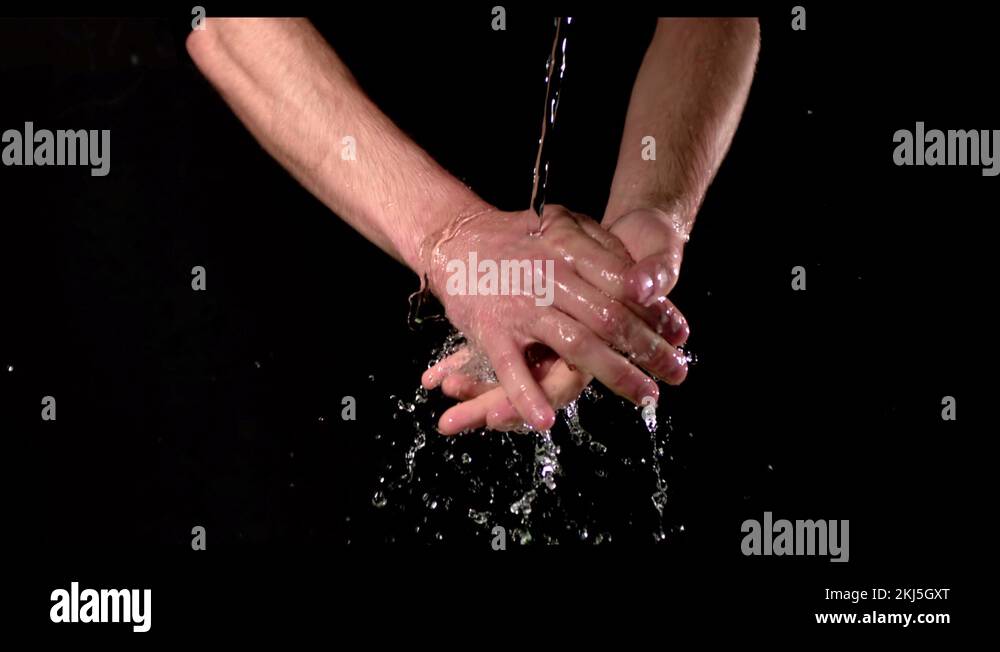 Man washing his hands under stream of water Stock Video Footage - Alamy
