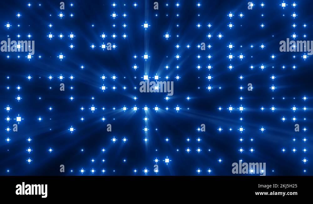 Dynamic animation of flashing particles pattern with moving beams, rays ...