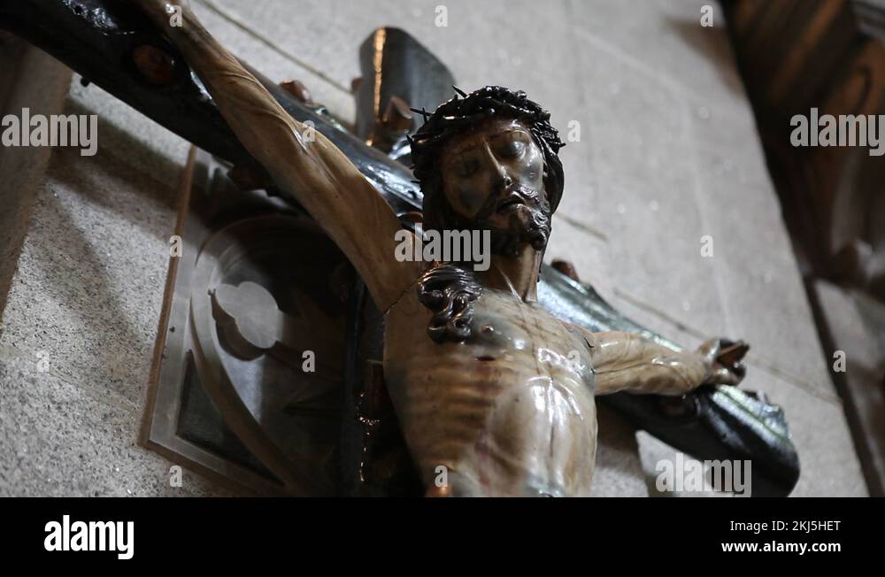 Jesus Christ Crucified in Portuguese Church Stock Video Footage - Alamy