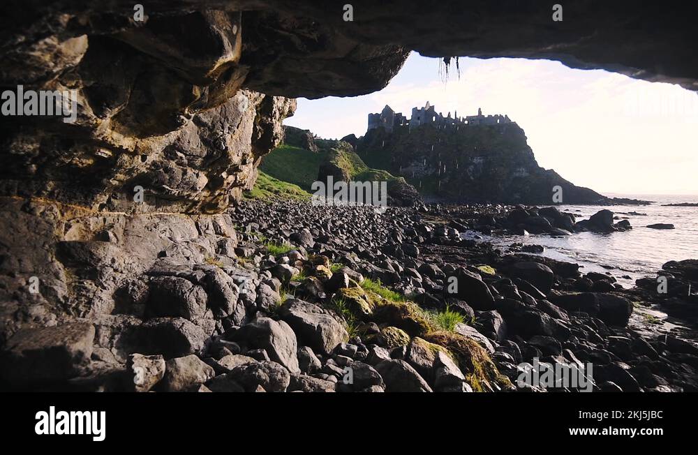 Dunluce castle cave Stock Videos & Footage - HD and 4K Video Clips - Alamy