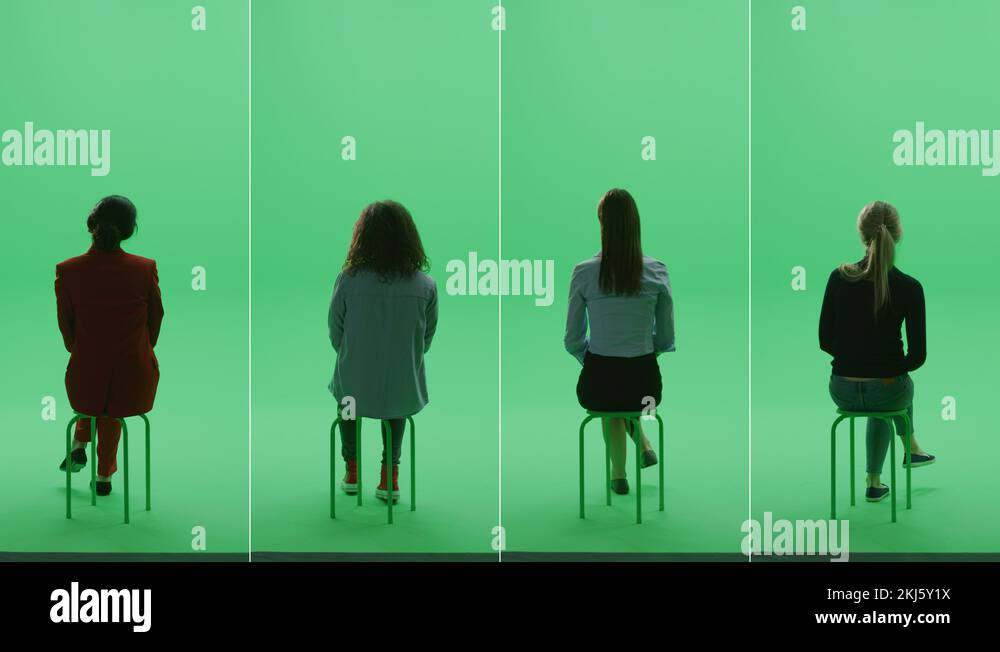 4-in-1 Green Screen Collage: Four Beautiful Women of Diverse Background ...
