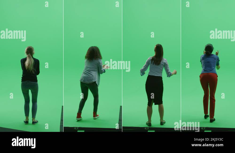 4-in-1 Split Green Screen Studio: Four Beautiful Women of Diverse ...