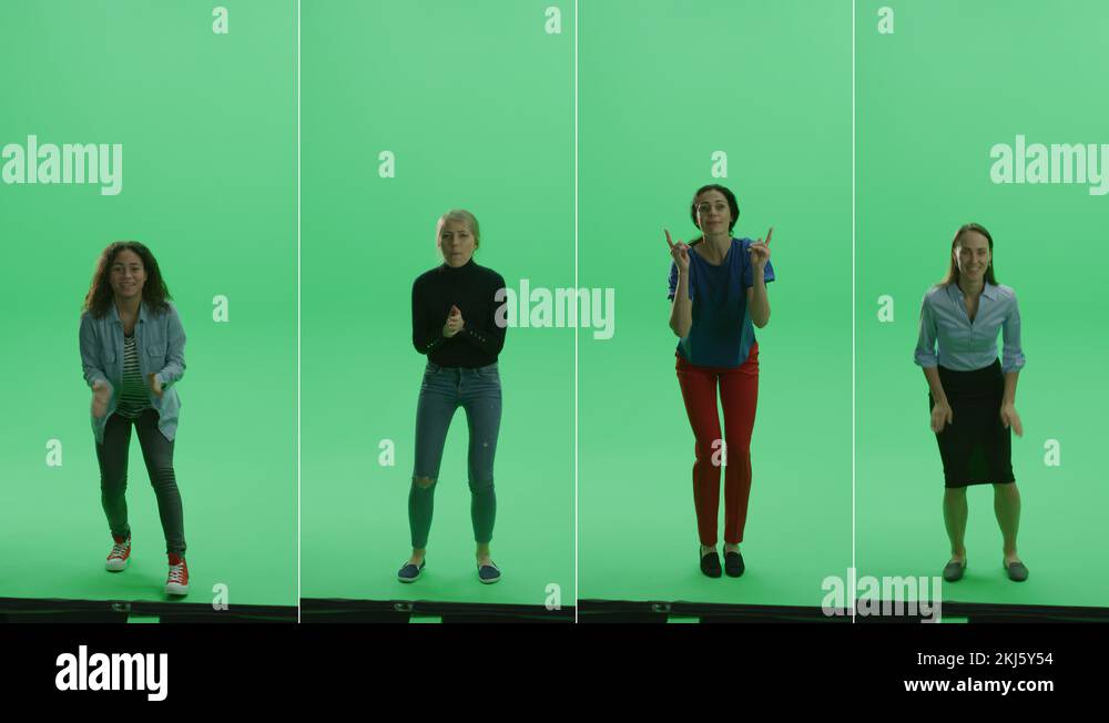 4-in-1 Split Green Screen Studio: Four Beautiful Women of Diverse ...