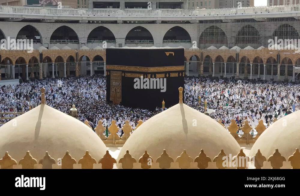 Muslim pilgrims circumambulate the Kaaba at the masjid haram in Makkah ...