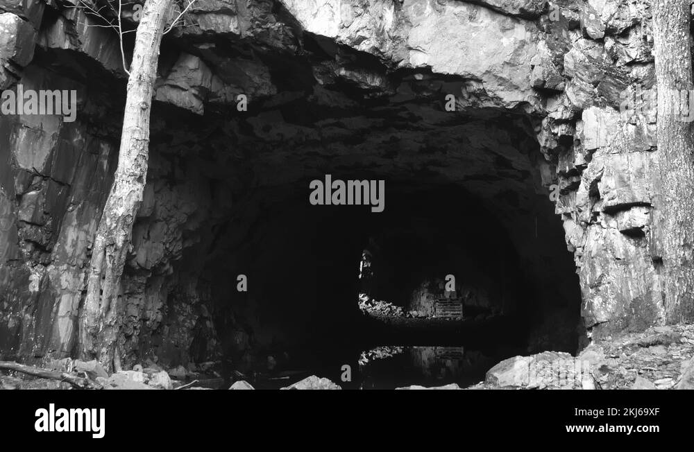 The granite rocks on the side of the cave in Finland.geology shot Stock ...