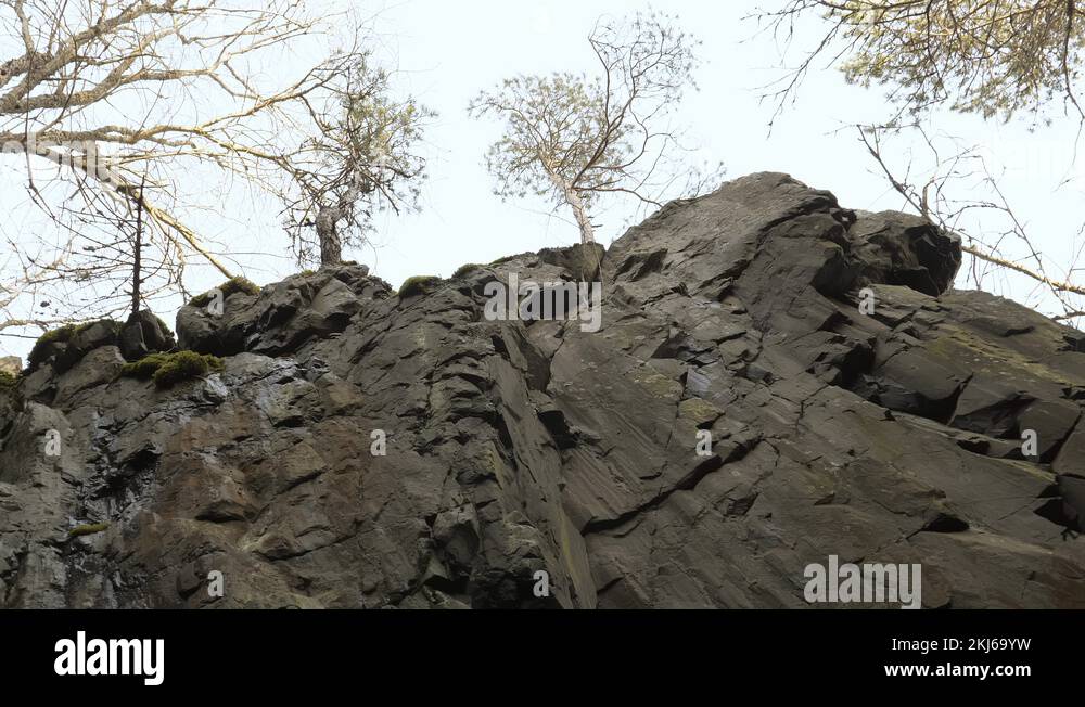 The top of the granite rock on the cave in Finland.geology shot Stock ...