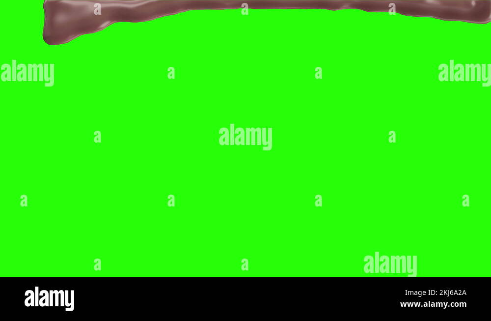 Melted Milk Chocolate flows from the surface on Green Screen Stock ...