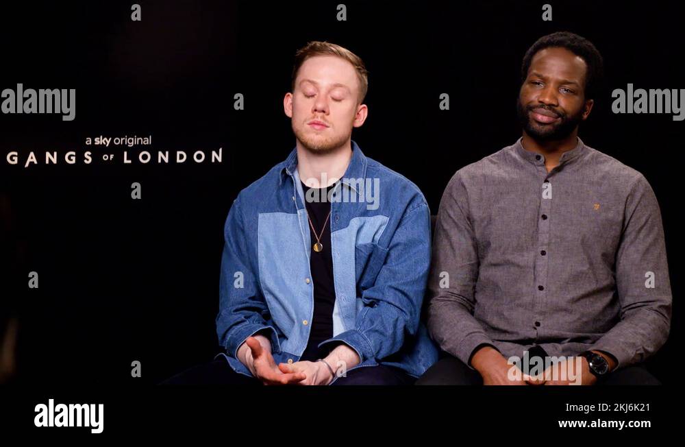 Joe Cole and Sope Dirisu are interviewed about TV show 'Gangs of London' - 2020 Stock Video ...