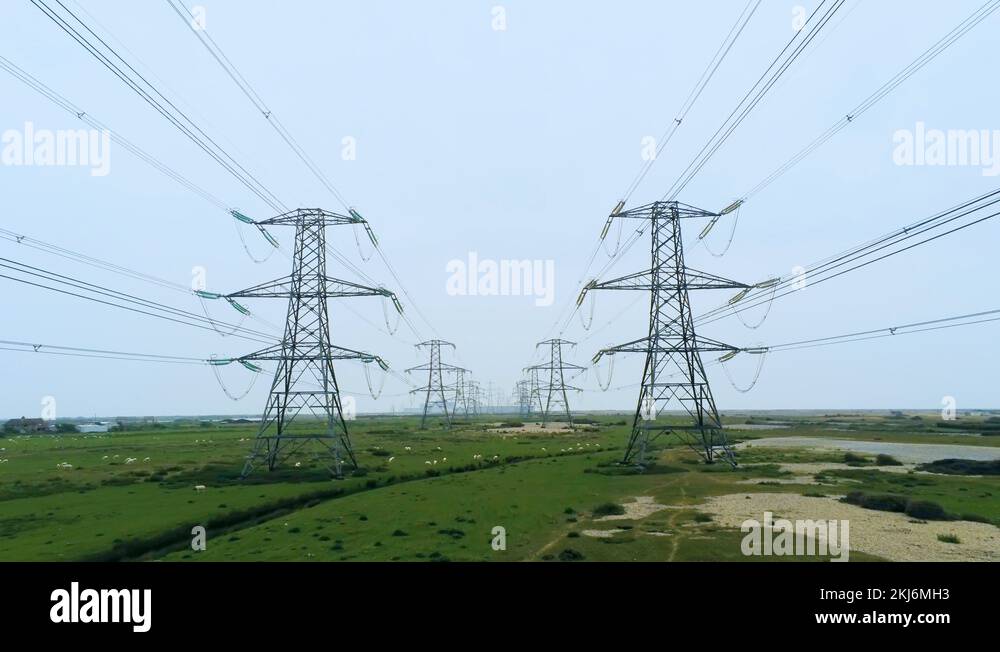 Lines of pylons Stock Videos & Footage - HD and 4K Video Clips - Alamy