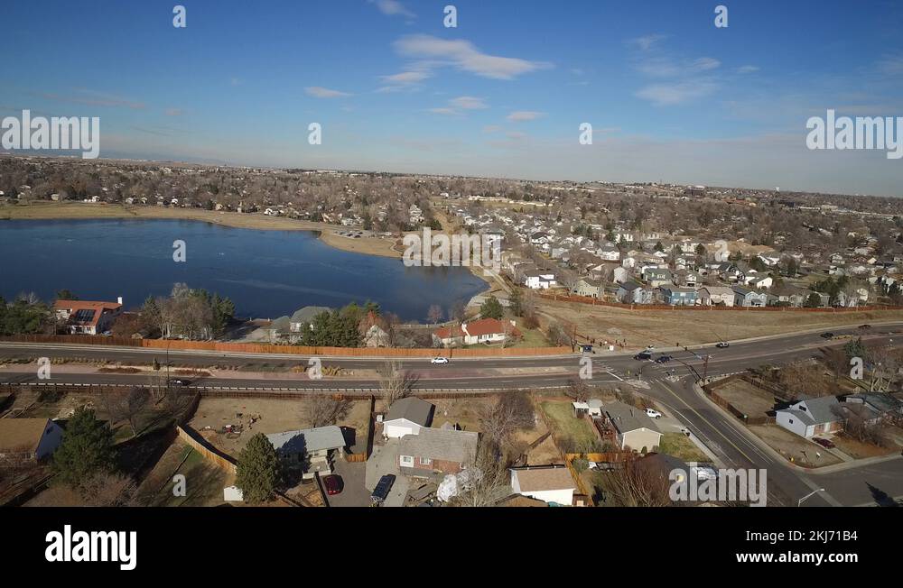HIDDEN LAKE COLORADO-2016: Aerial Photo Of A Large Highway Large Body ...