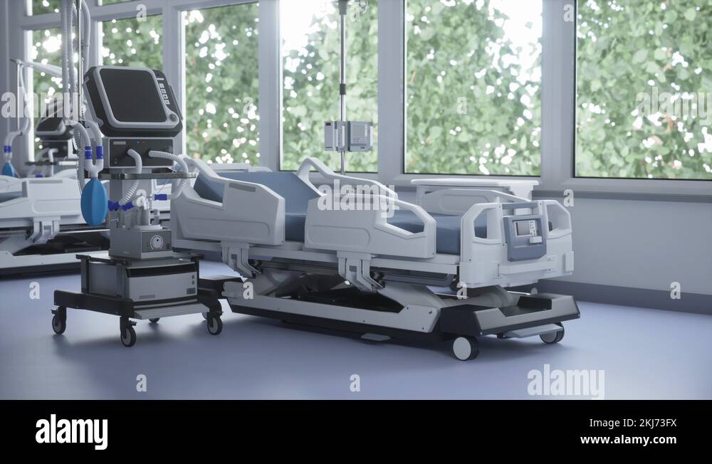 Medical ventilators for artificial lung ventilation and bed . 3D ...