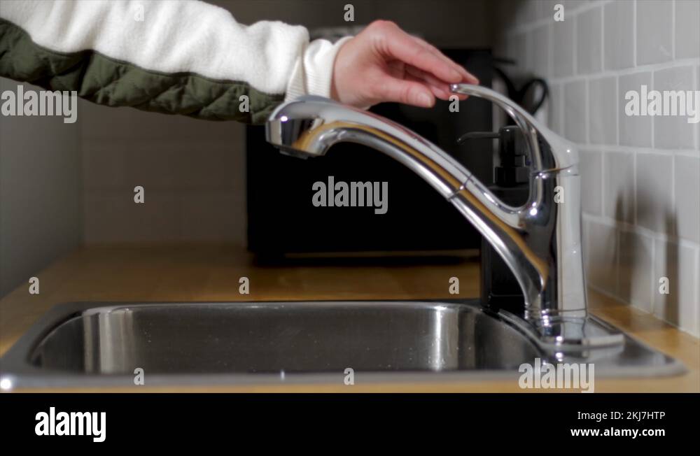 Female Washing Hands In Sink Dolly Shot Personal Hygiene Concept Of