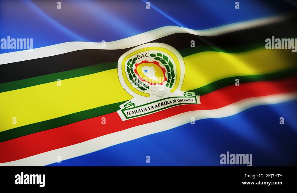 4k East African Community flag,EAC cloth texture seamless loop ...