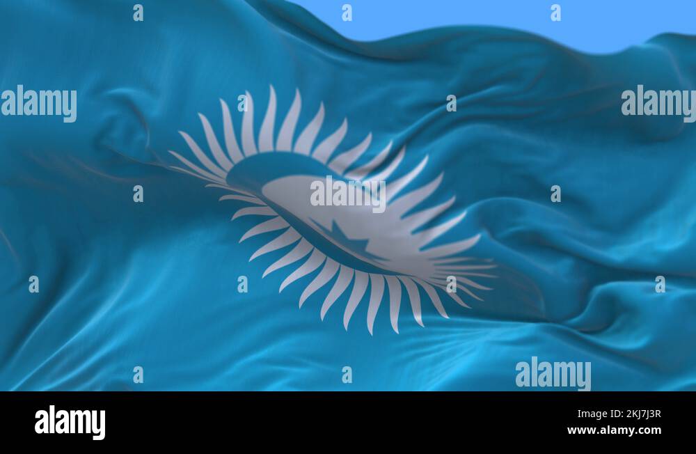 4k Turkic Council flag,cloth texture seamless loop background Stock ...