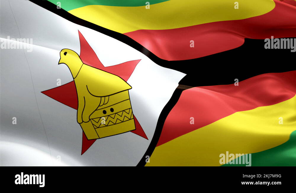 Zimbabwe waving flag. National 3d Zimbabwean flag waving. Sign of ...