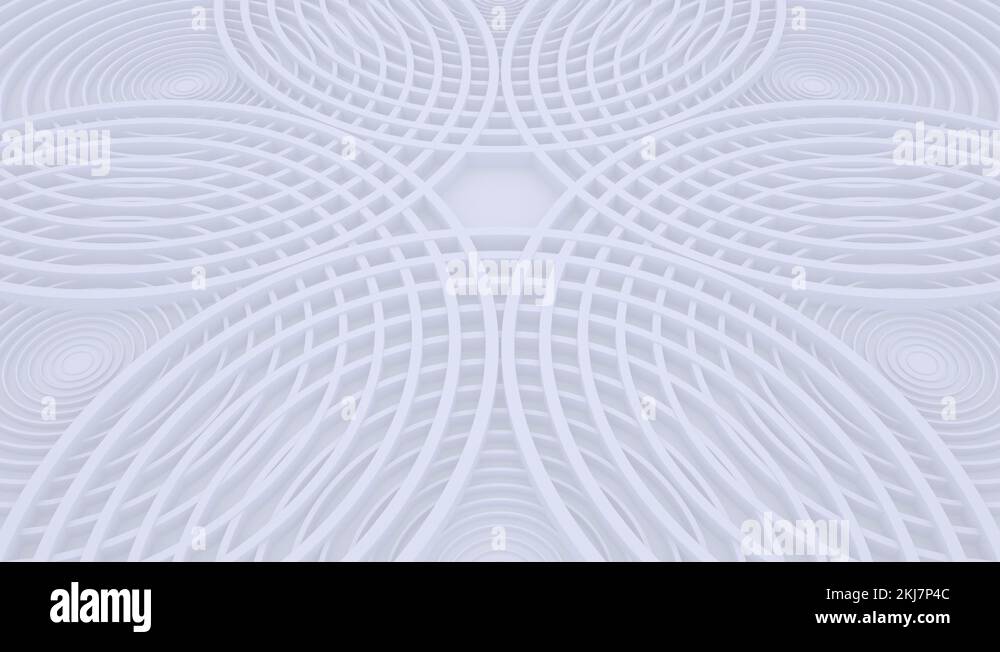 White light architectural background, circles animation, concentric ...
