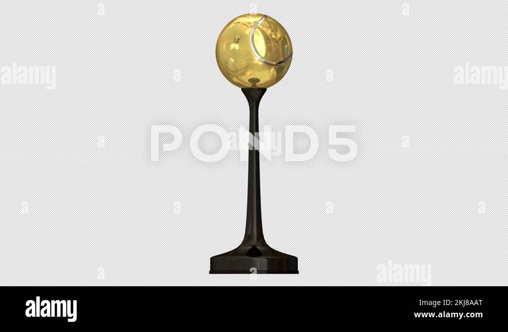 Animated spinning simple gold tennis trophy with black stand Stock ...