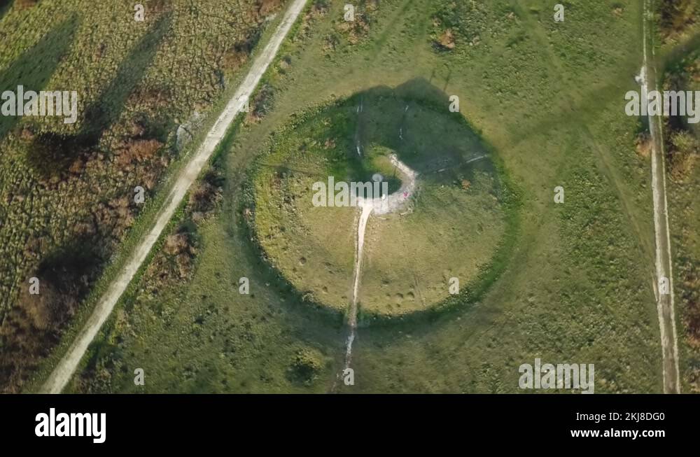 Bird's eye view of devil's humps, viking burial mounds, at kingley vale ...