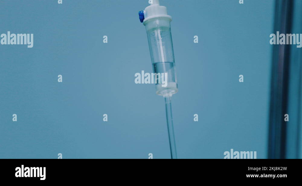 IV Drip line showing bubble of liquid dripping Stock Video Footage - Alamy