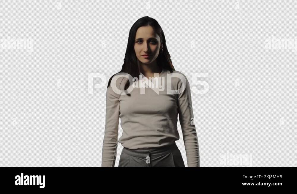 Young Indian Woman Bowing Head on Alpha Channel Stock Video Footage - Alamy