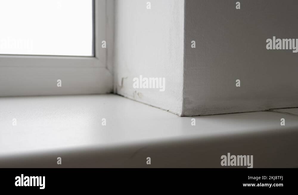 cracks between slopes and window sill in a modern residential building ...