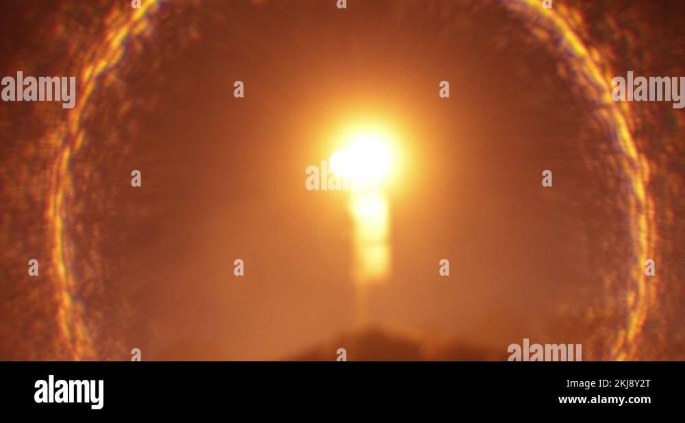 Strange vintage looking light at night with old lens flare Stock Video ...