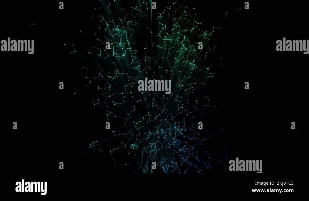 4k Rotating digital column with graph made of dot particles nodes Stock ...