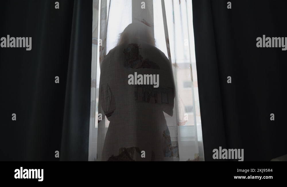 Silhouette woman behind curtain Stock Videos & Footage - HD and 4K ...