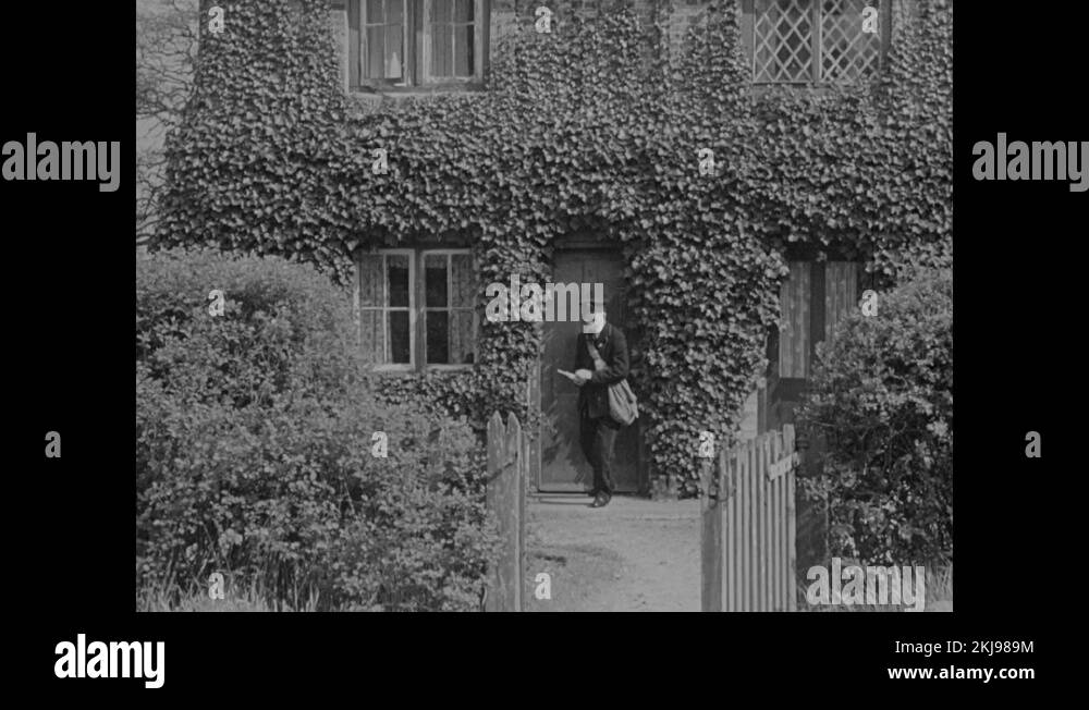 Male leg amputee doing daily work as postman delivering mail, 1944, UK ...
