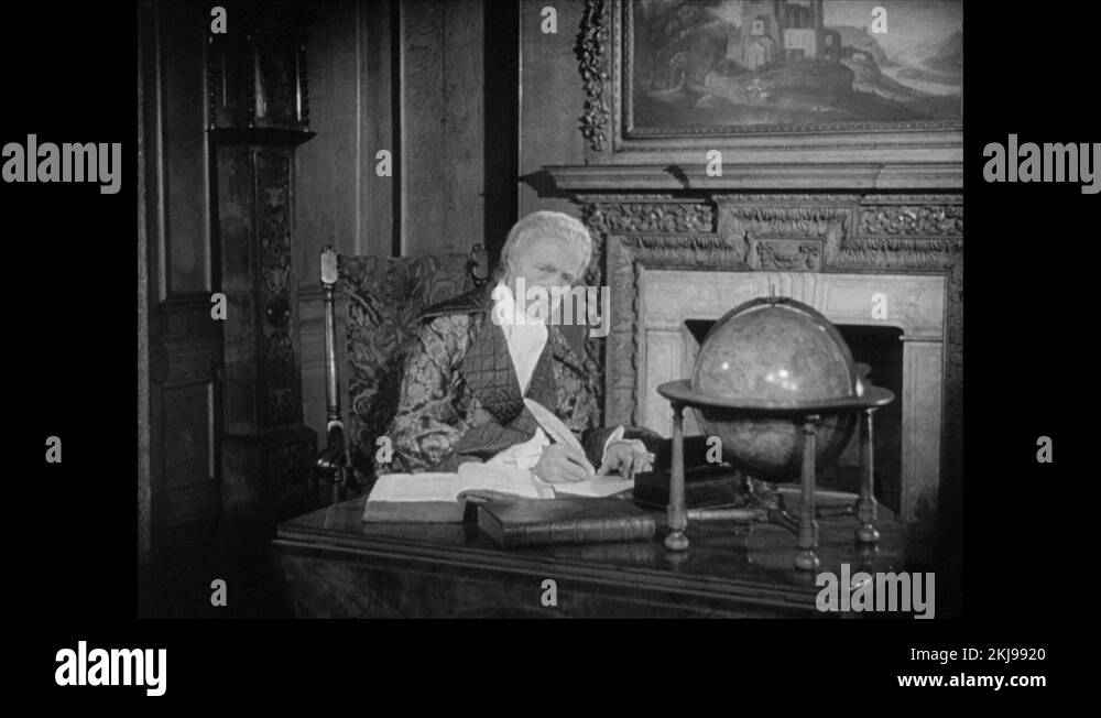 Reconstruction of Isaac Newton inventing modern telescope, 1957, UK ...