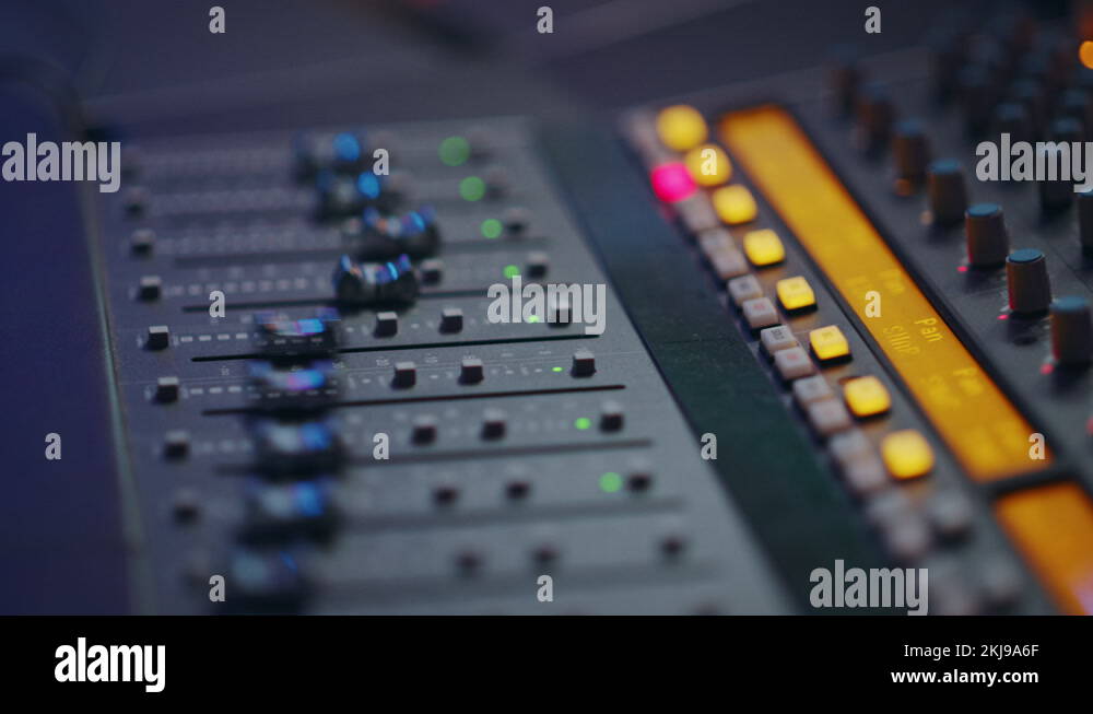 Modern Music Record Studio Control Desk with Automatic Equalizer, Mixer ...