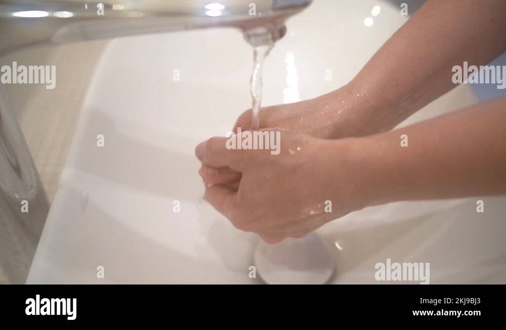 Hand washing against viruses and germs according to hygiene rules Stock ...