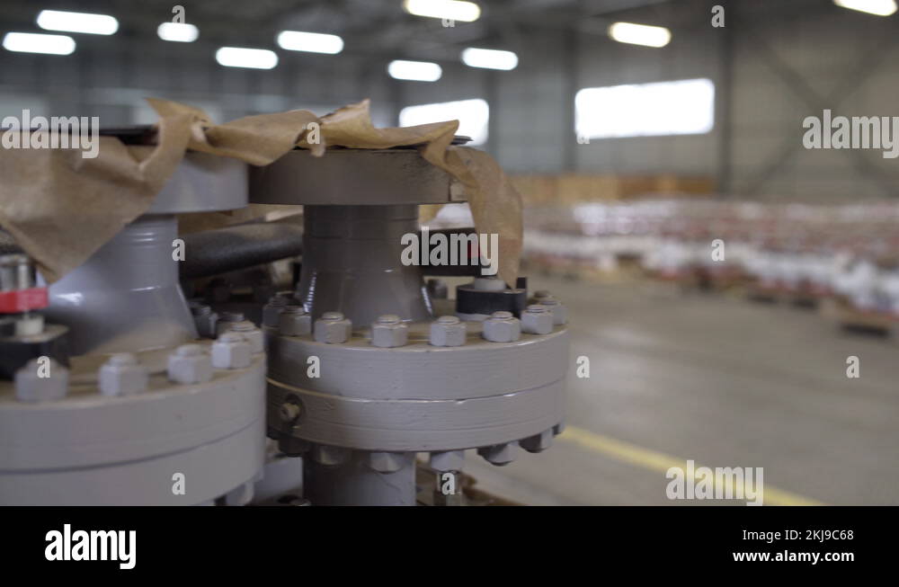 Oil and Gas Wellhead tree equipment production plant. Parts of wellhead ...