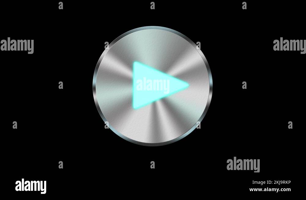 metal play button playback of the songs multimedia icon Stock Video ...