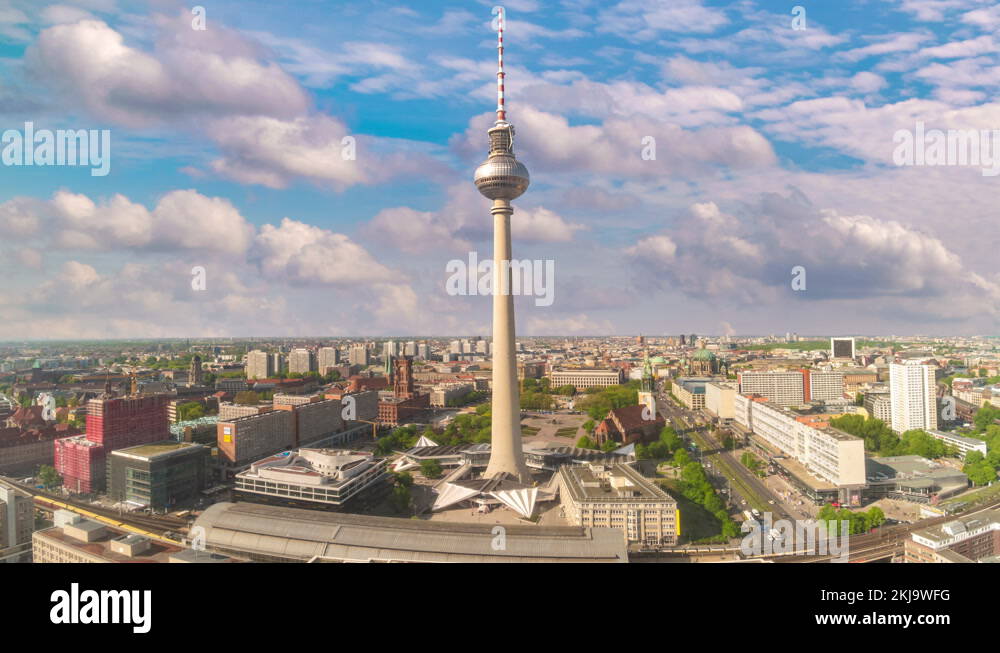 Berlin Germany time lapse 4K, city skyline timelapse at Alexanderplatz ...