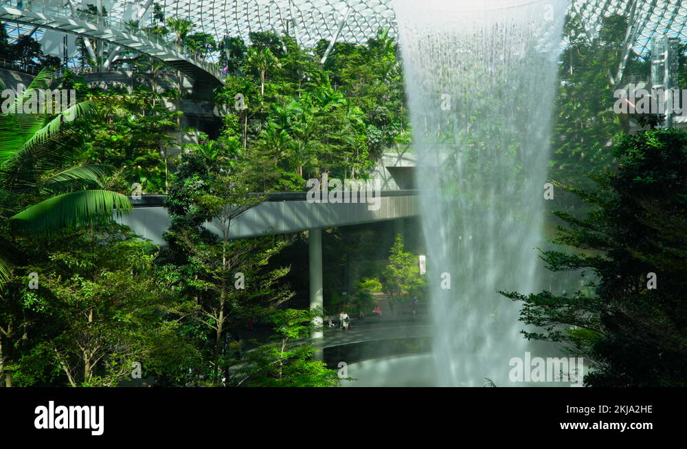 Jewel mall at Changi airport Stock Video Footage - Alamy