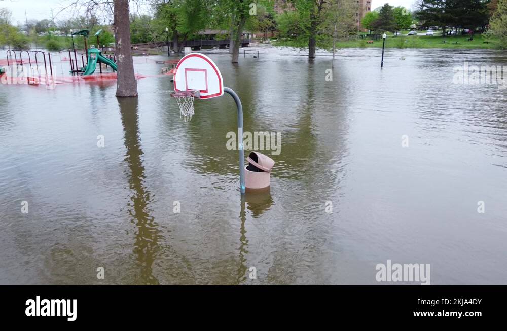 Basketball Court And Playground Submerged In Floodwater At The Huroc ...