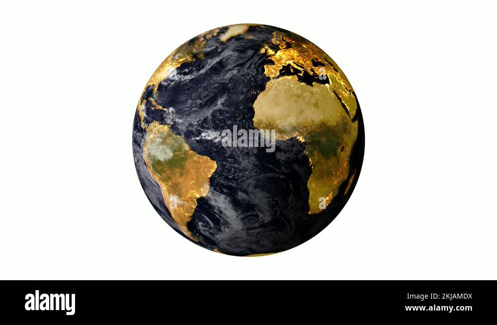 planet Earth rotating in space, solar system world in front of the ...