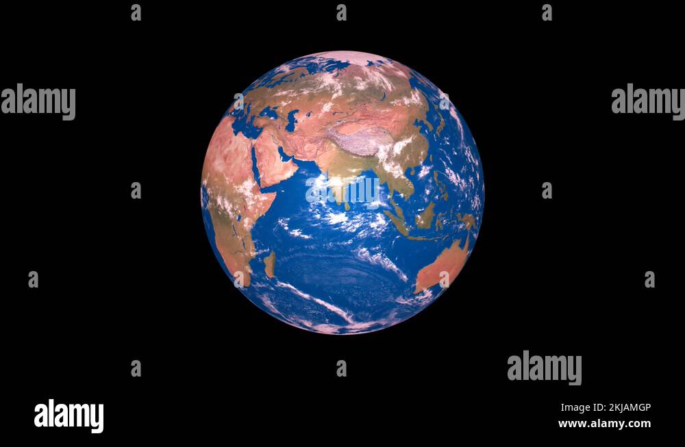 planet Earth rotating in space, solar system world in front of the ...
